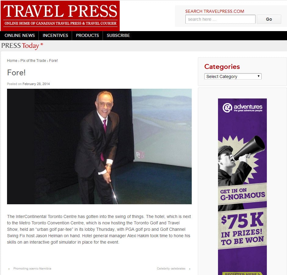 InterContinental Toronto Centre's GM, Alexi Hakim, Featured in Travel ...